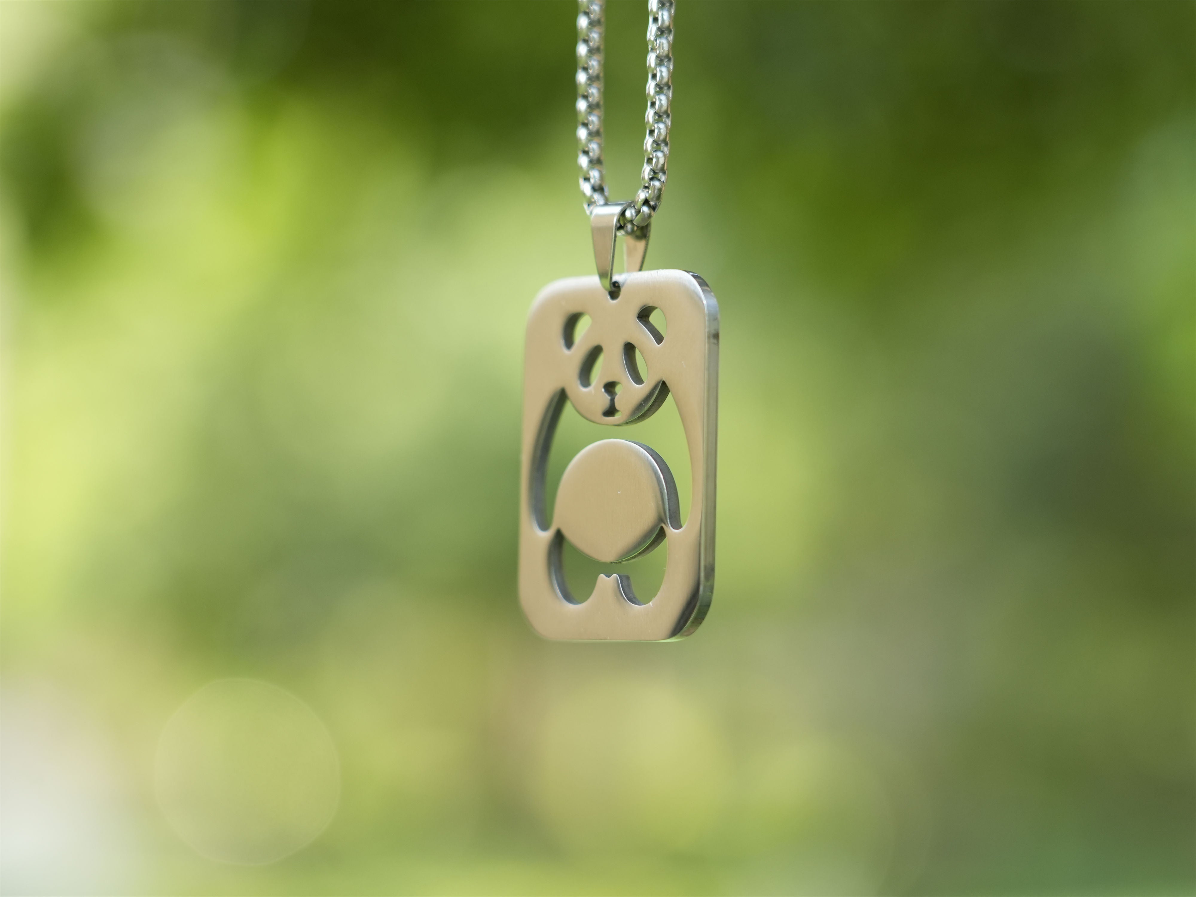 Hollow Swinging Panda Tag Necklace – Panda Design